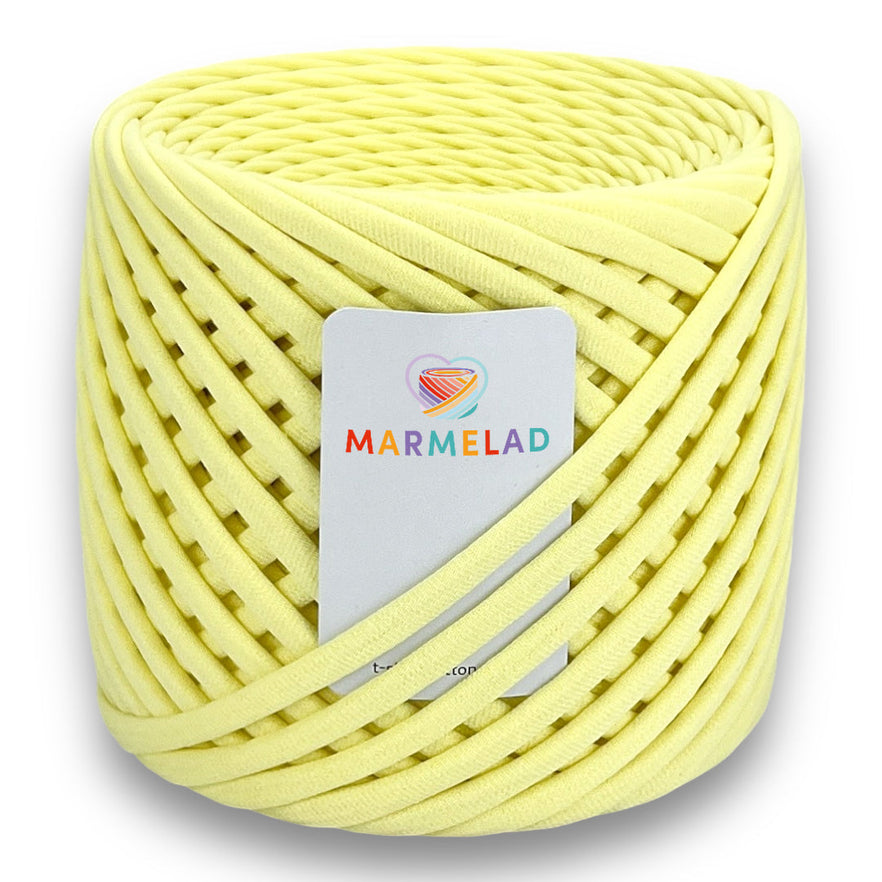 T-Shirt Yarn 3-5 mm 50 m Lemon Cream color – MARMELAD